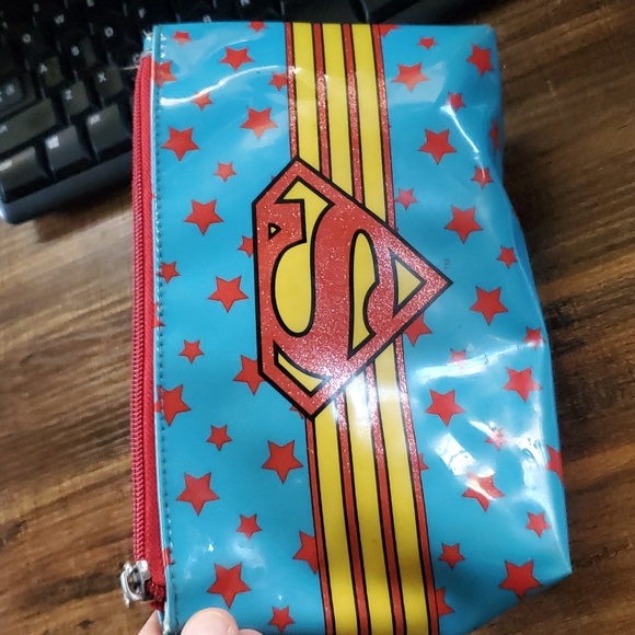 DC Comics | Bags | Superman Logo Plastic Pouch | Poshmark